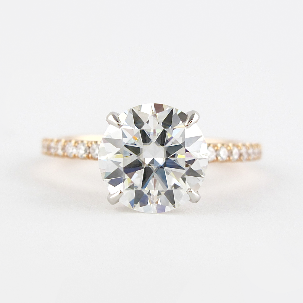 1.50 CT Round Moissanite Pave Engagement Ring – Darby Diamonds LLC